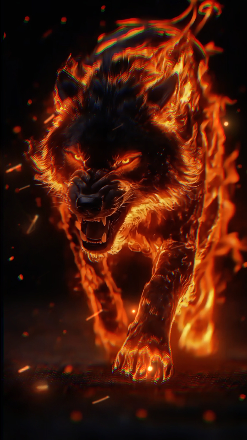 Wolf Fire Foryou AI - video template by CapCut