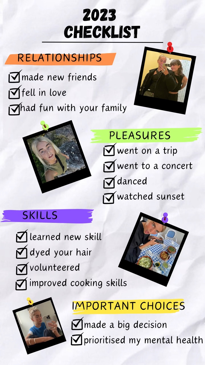 2023 checklist - video template by CapCut