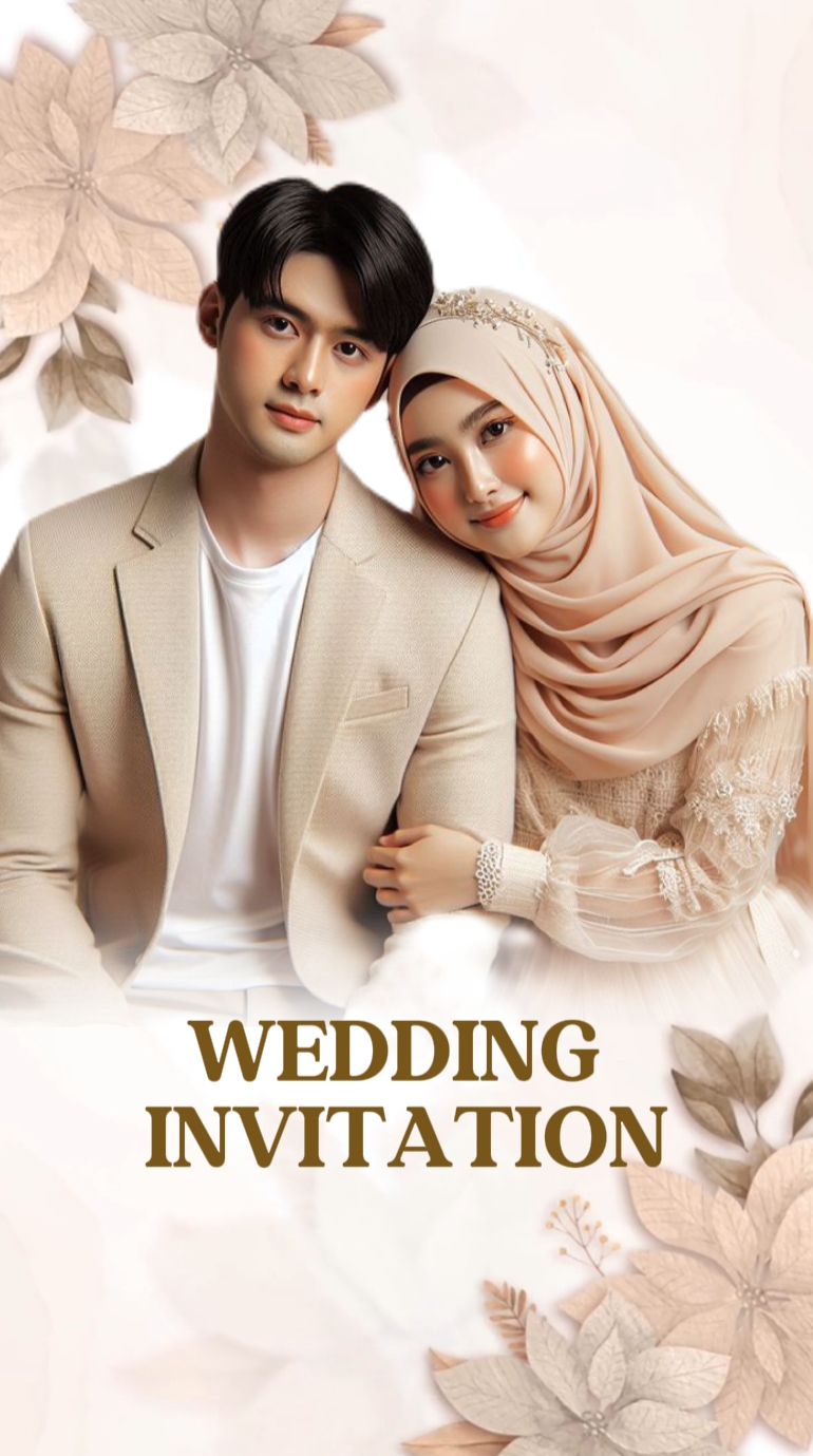 Barat Muslim Wedding Invitation Template - Pippit