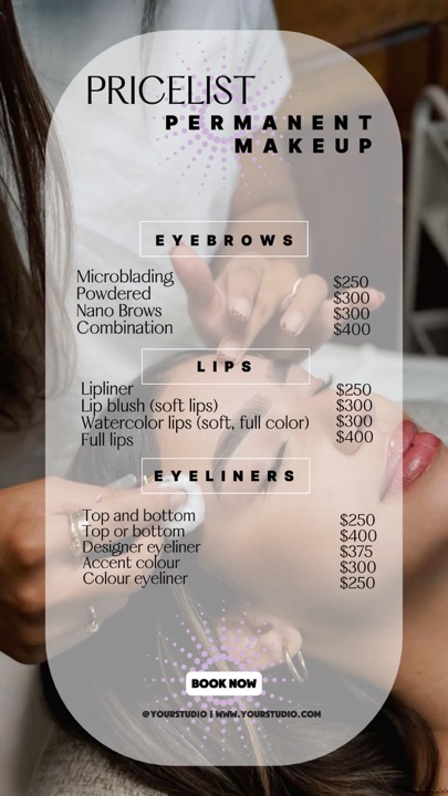 Makeup Price List Template Free - Pippit