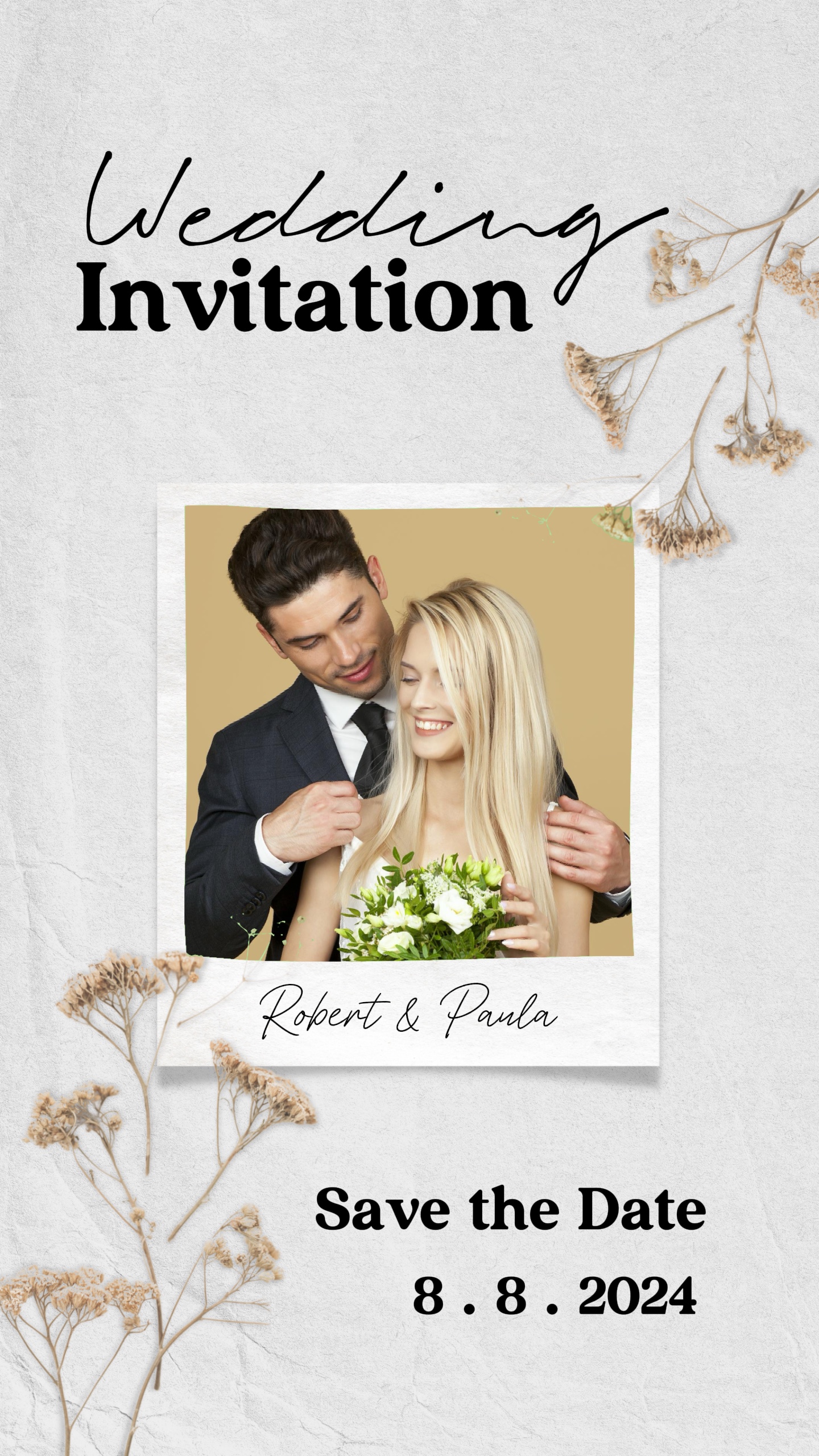 Short Wedding Invitation Template - Pippit