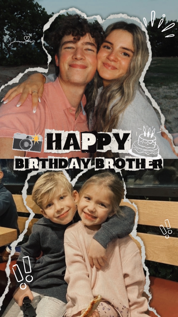 Templates for 2 Photos for Younger Brother for Birthday Wish - Pippit