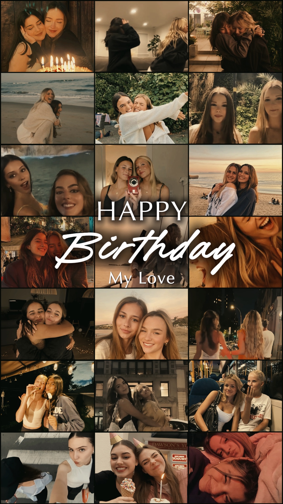 happy birthday grid - video template by CapCut