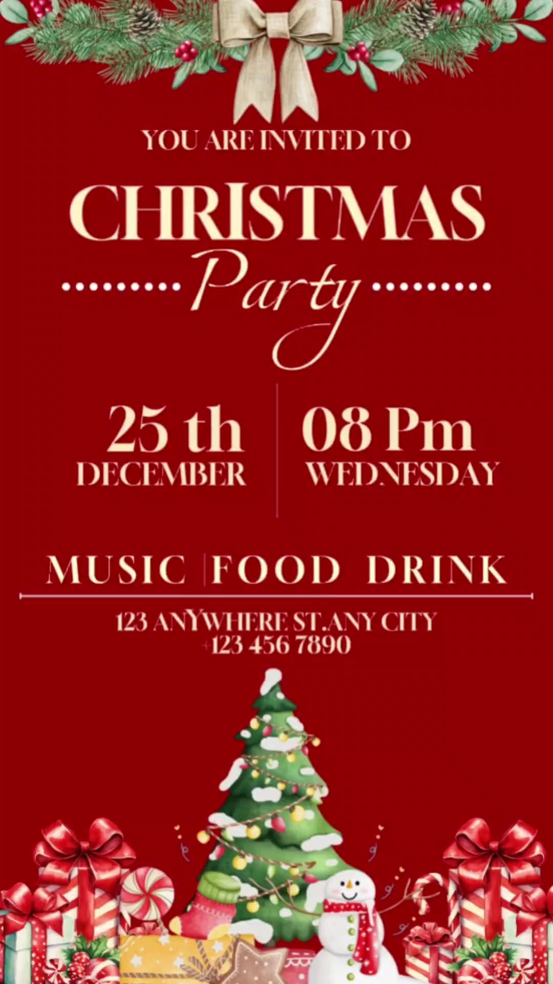 Xmas Invitation Template Text Only - Pippit