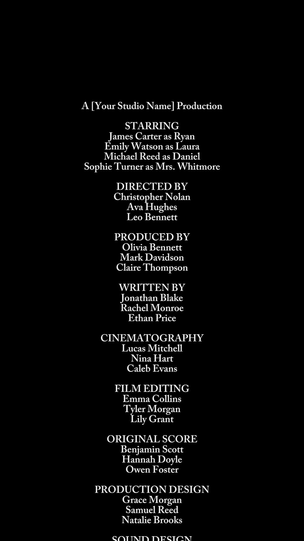 Film Ending Names of Members Template - Pippit