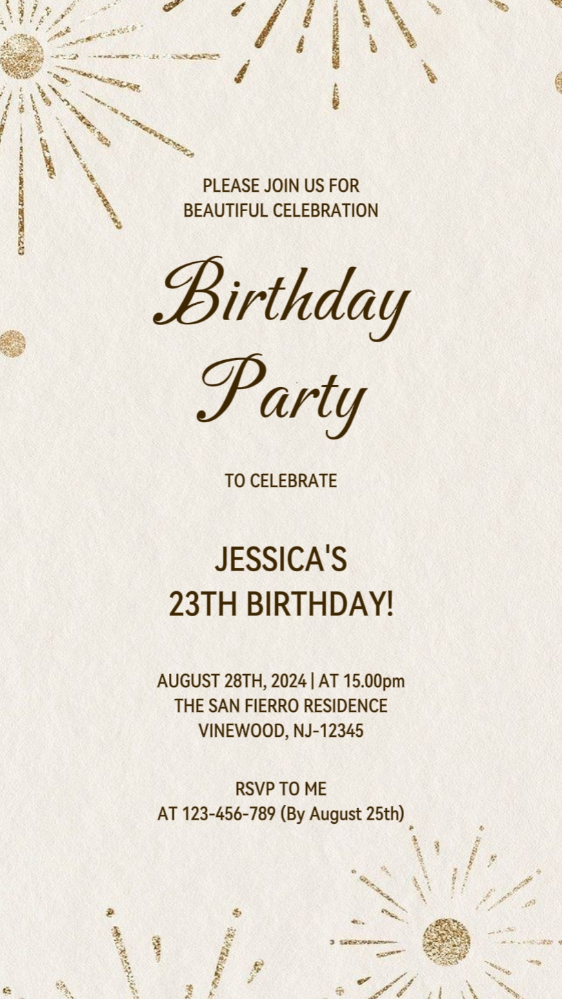 Elegant Birthday Invite Template - Pippit