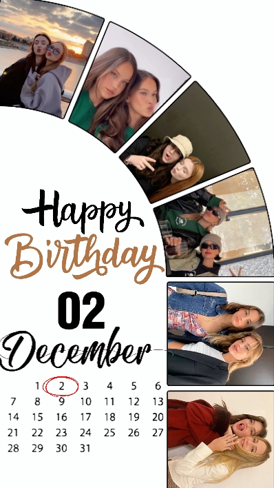 December Birthday Countdown Template - Pippit