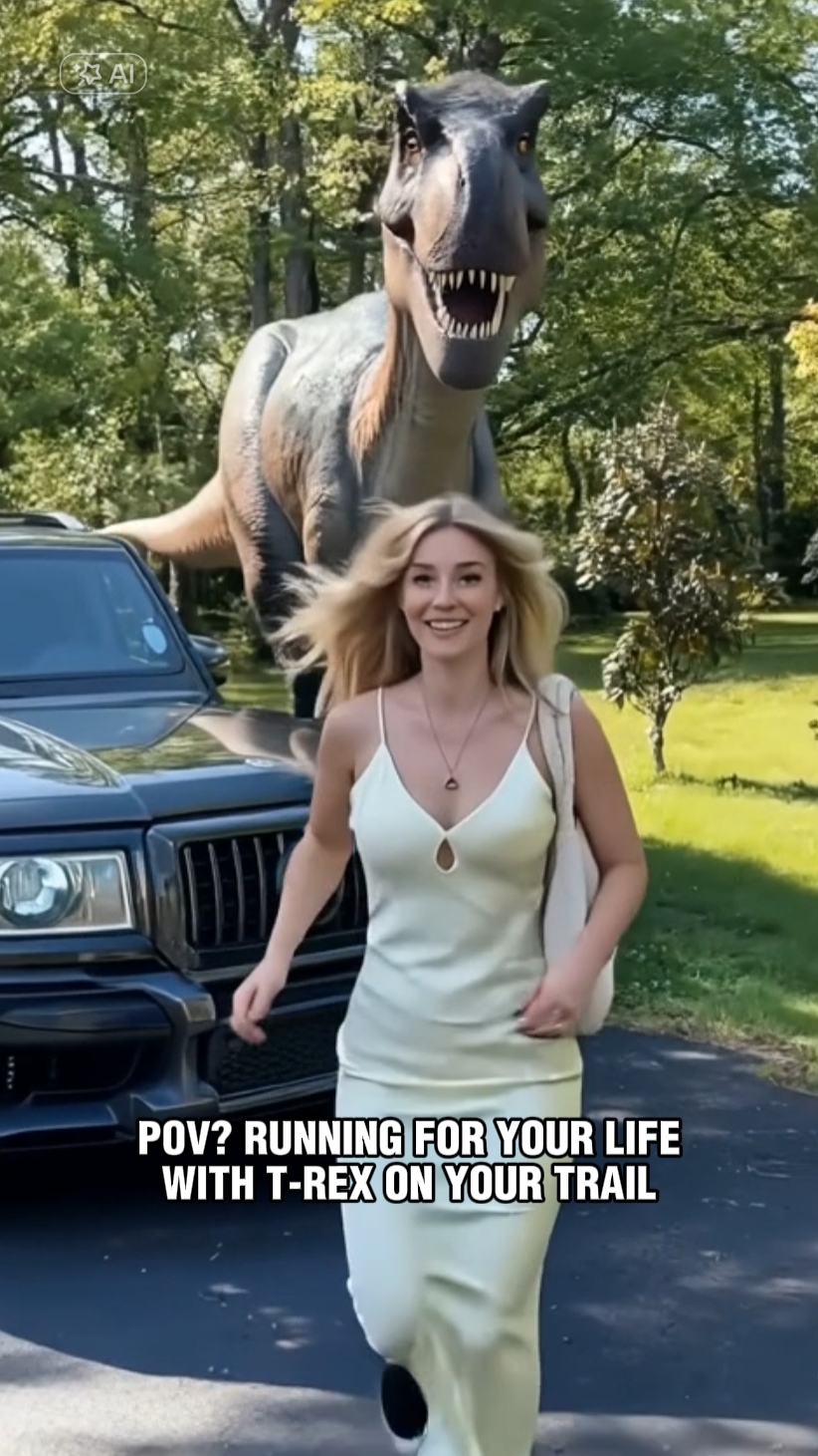 chased t-rex - video template by CapCut
