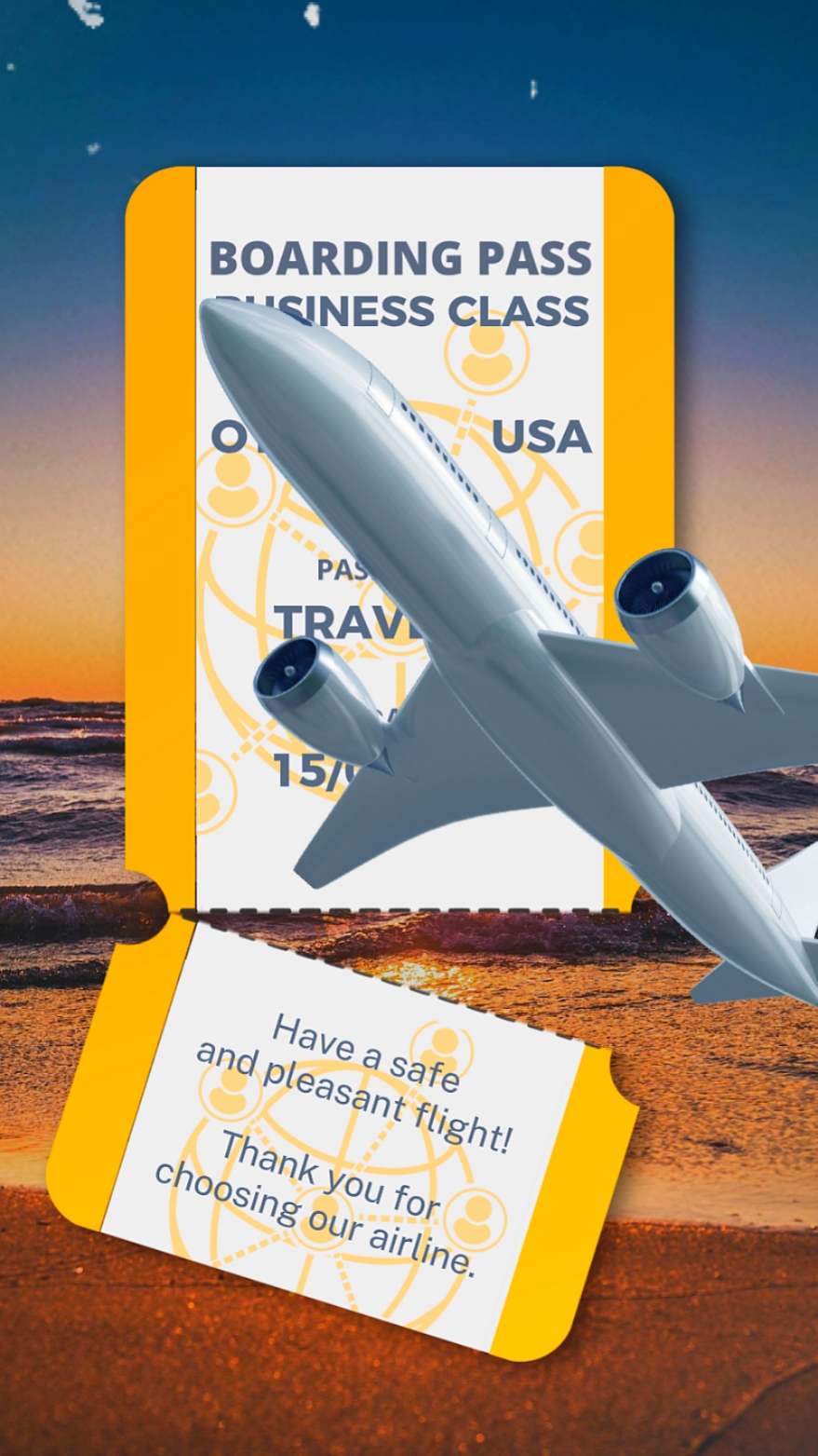 Boarding Pass vG - video template by CapCut